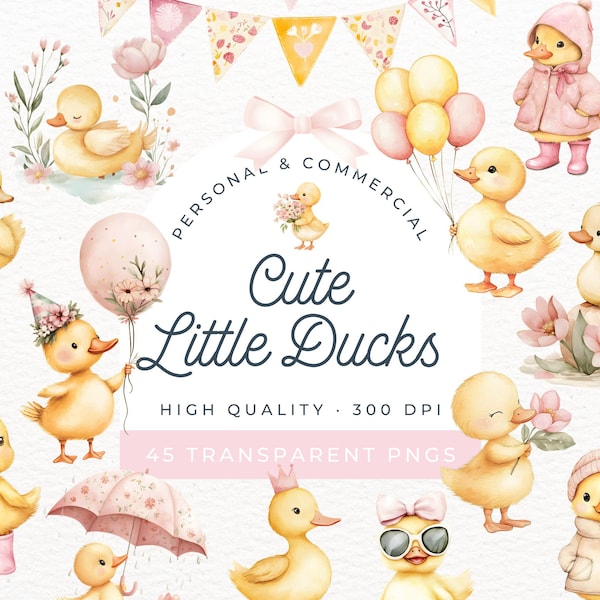 Ducks Girls Clipart - Etsy UK