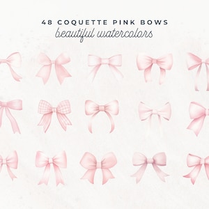 Pink Ribbon Bow Clipart, Girl Coquette, Watercolor Pink Bow, PNG ...
