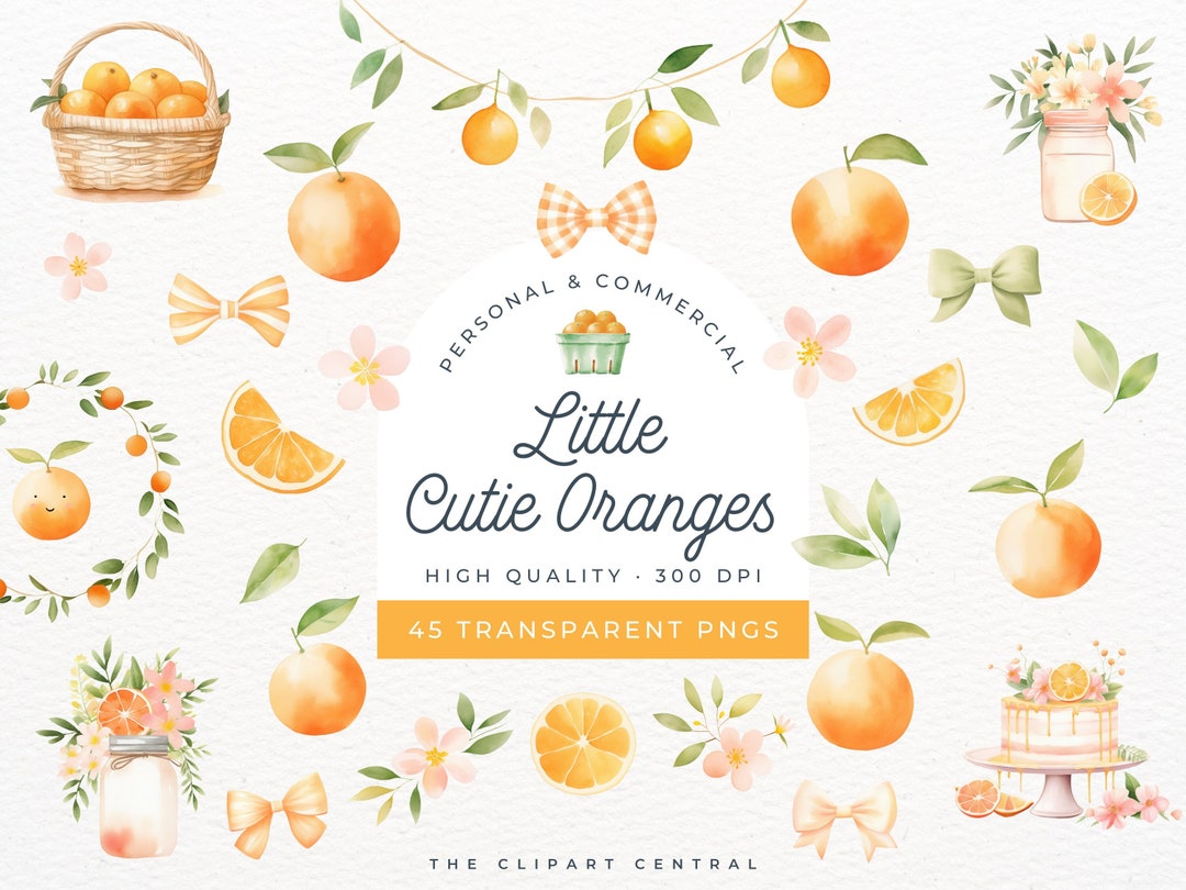 Little Cutie Clipart, Cutie Orange Clipart, Two Little Cuties Baby ...