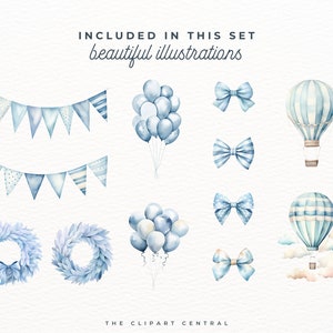Blue Baby Bear Watercolor Clipart, Bear With Blue Balloon, Sleeping ...