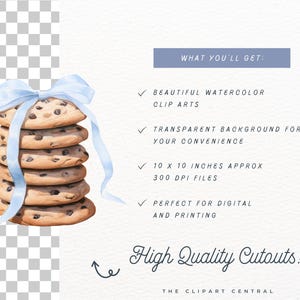 Milk and Cookies Clipart, Cookies and Milk Watercolors, Chocolate Chip ...