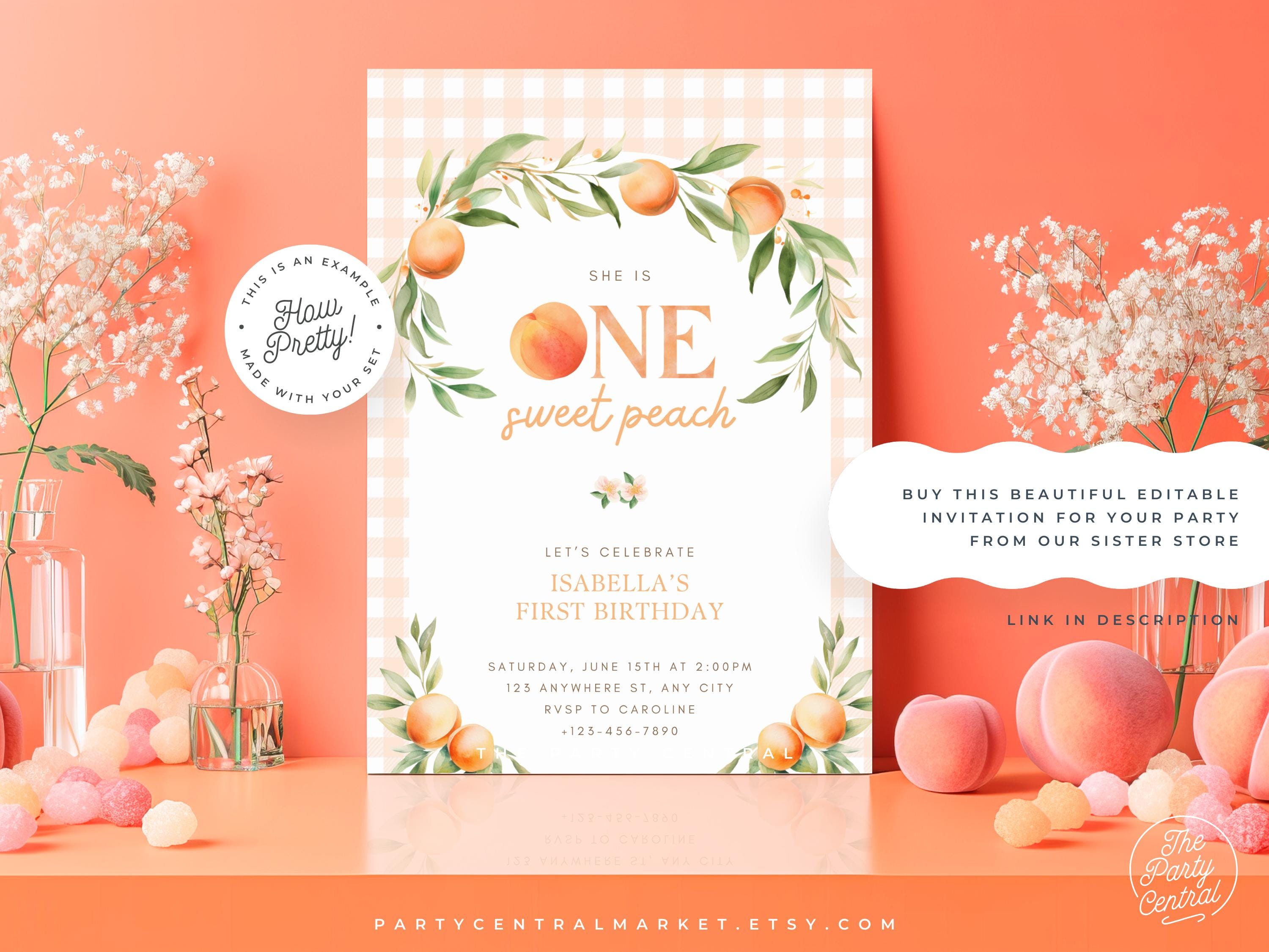 Watercolor Peach Clipart, Sweet Little Peach Baby Shower, Peaches ...