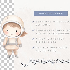 Out of This World Clipart, Watercolor Space Suit Clipart Set, Astronaut ...