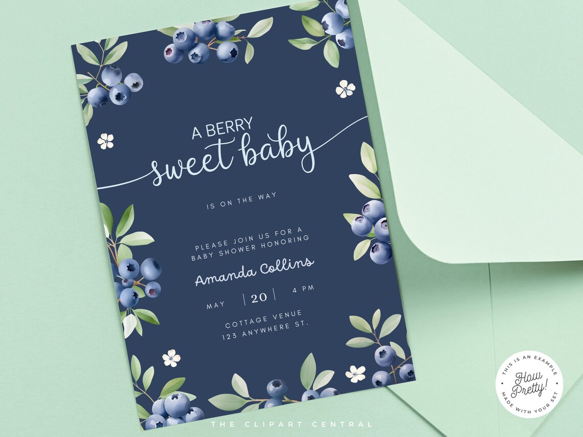 Watercolor Blueberry Clipart, Blueberries PNG, Blueberry Baby Shower ...