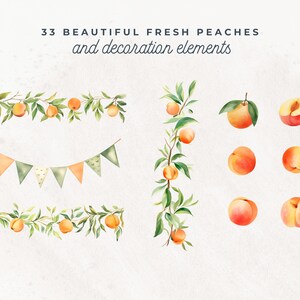 Watercolor Peach Clipart, Sweet Little Peach Baby Shower, Peaches ...