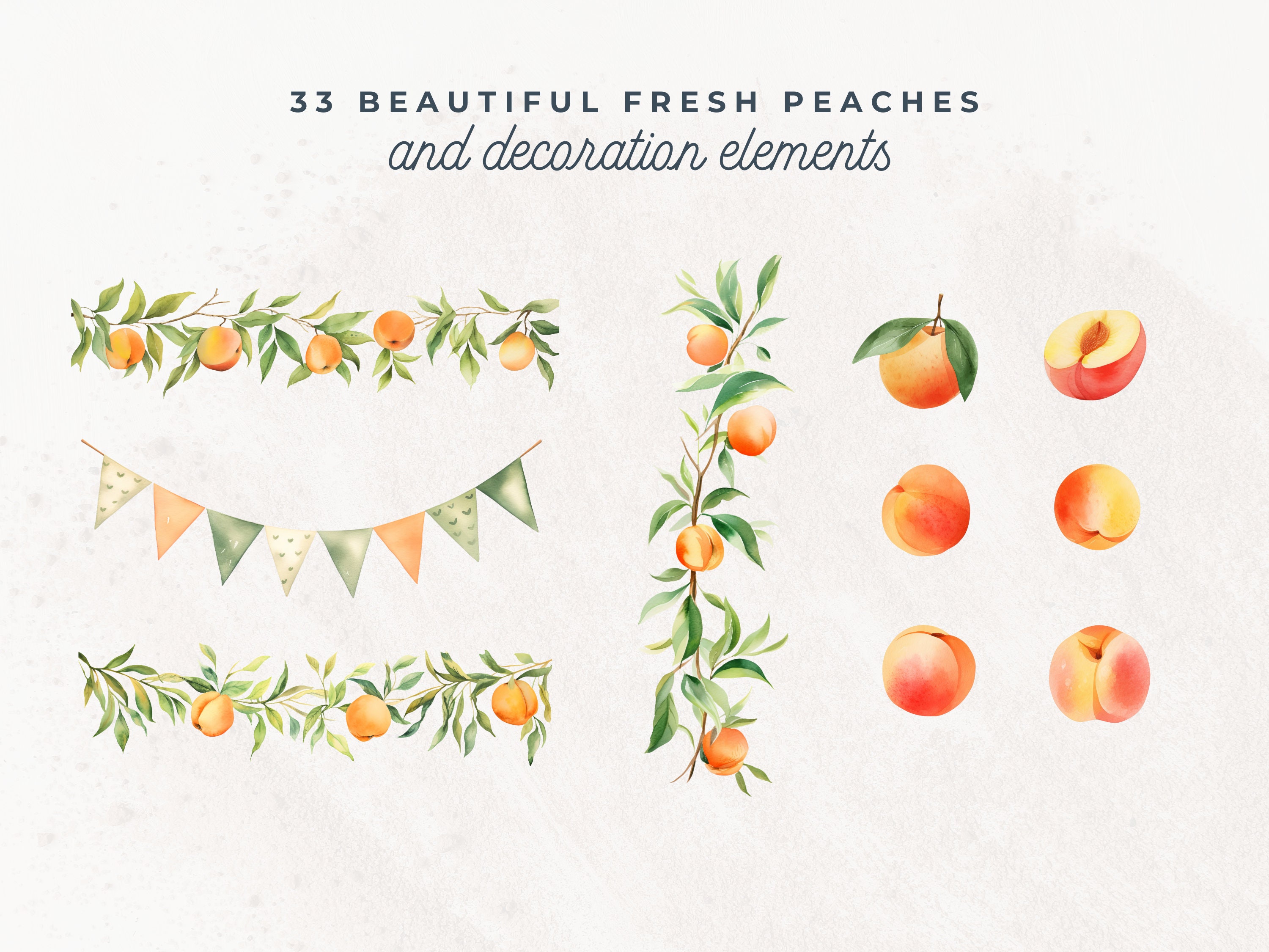 Watercolor Peach Clipart, Sweet Little Peach Baby Shower, Peaches ...