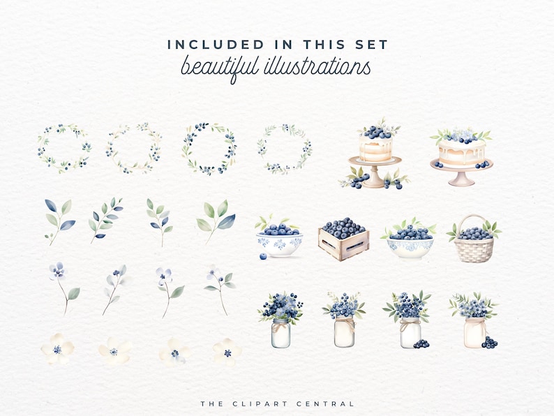 Watercolor Blueberry Clipart, Blueberries PNG, Blueberry Baby Shower ...