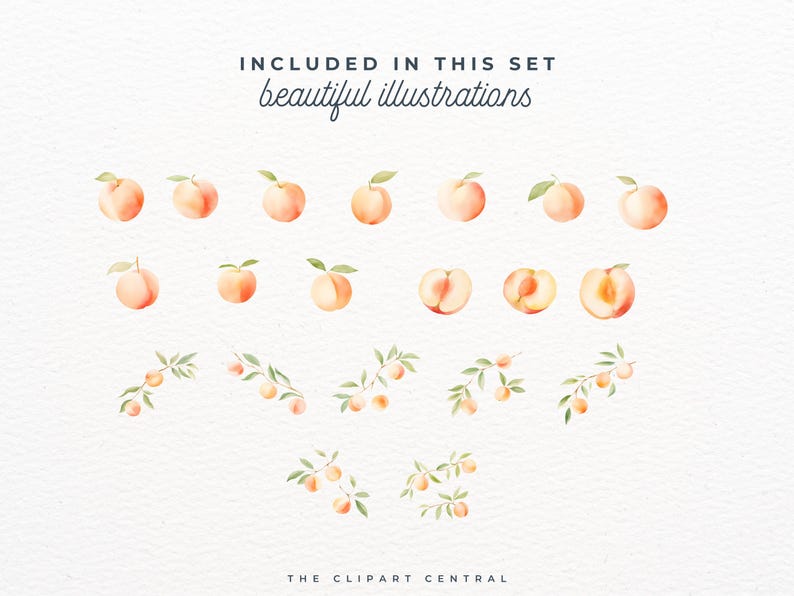 Peach Watercolor Clipart, One Sweet Peach First Digital Birthday ...