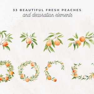 Watercolor Peach Clipart, Sweet Little Peach Baby Shower, Peaches ...