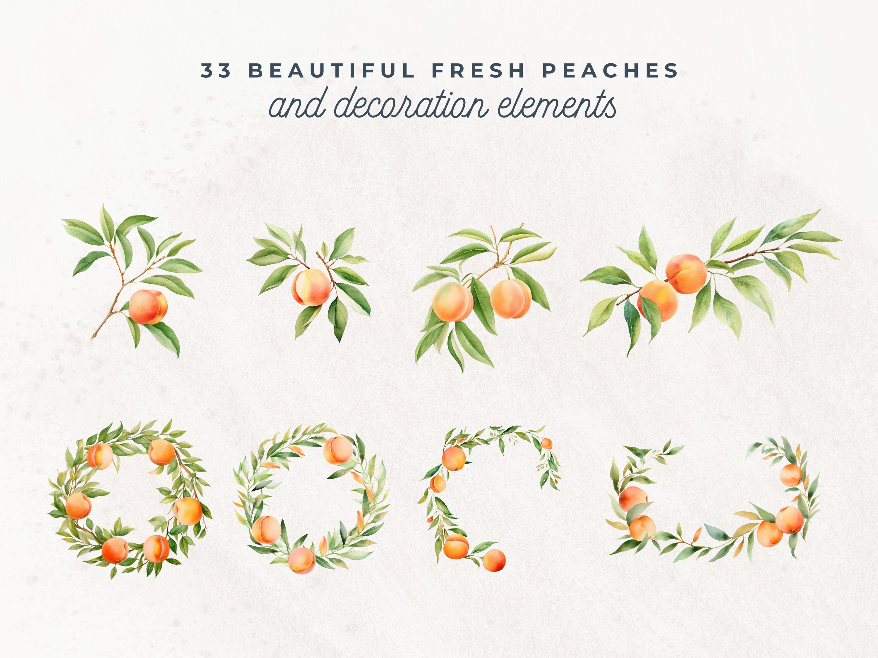 Watercolor Peach Clipart, Sweet Little Peach Baby Shower, Peaches ...