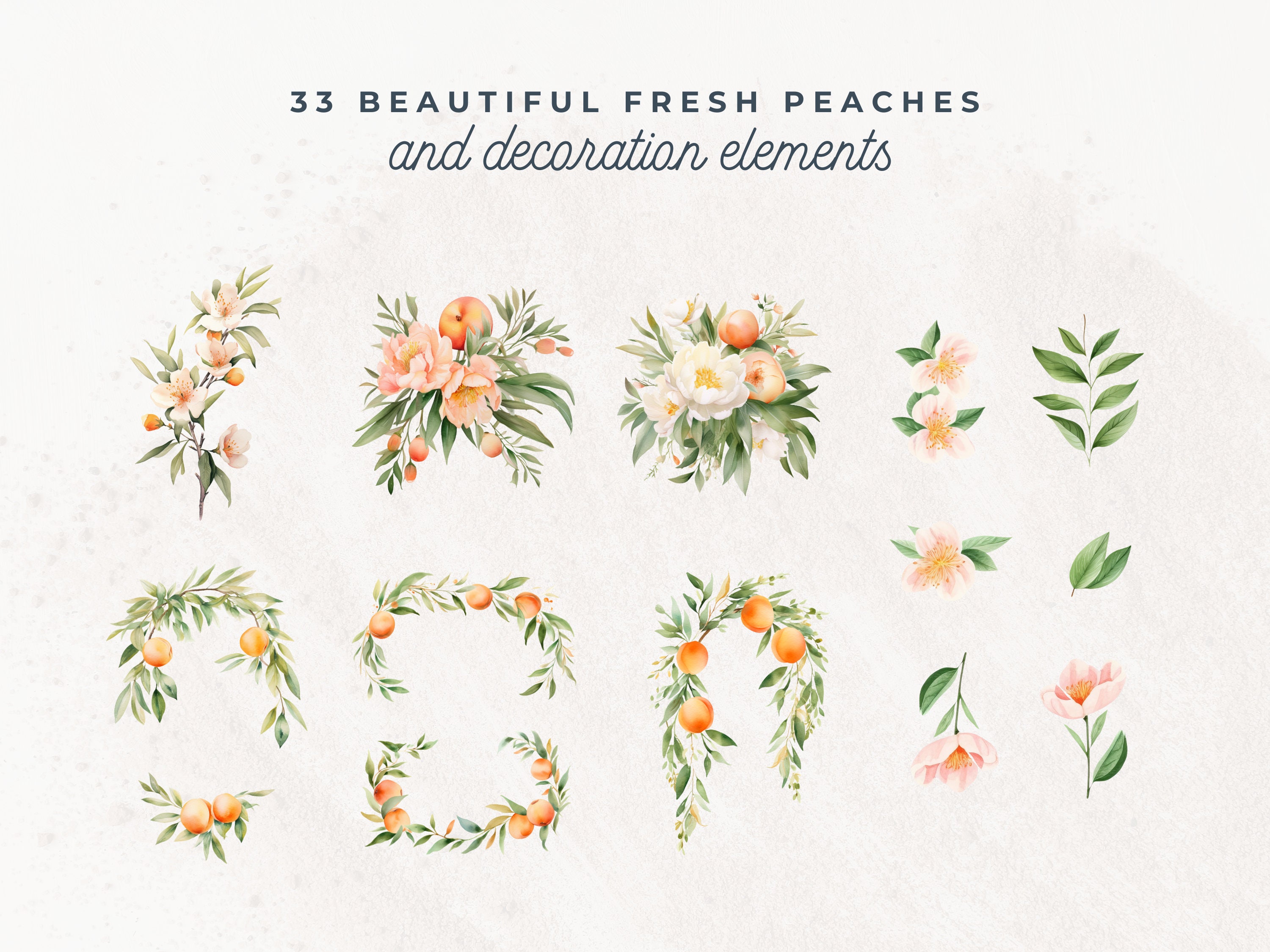 Watercolor Peach Clipart, Sweet Little Peach Baby Shower, Peaches ...