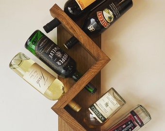 Wall Mounted Oak Wine Rack - Etsy UK