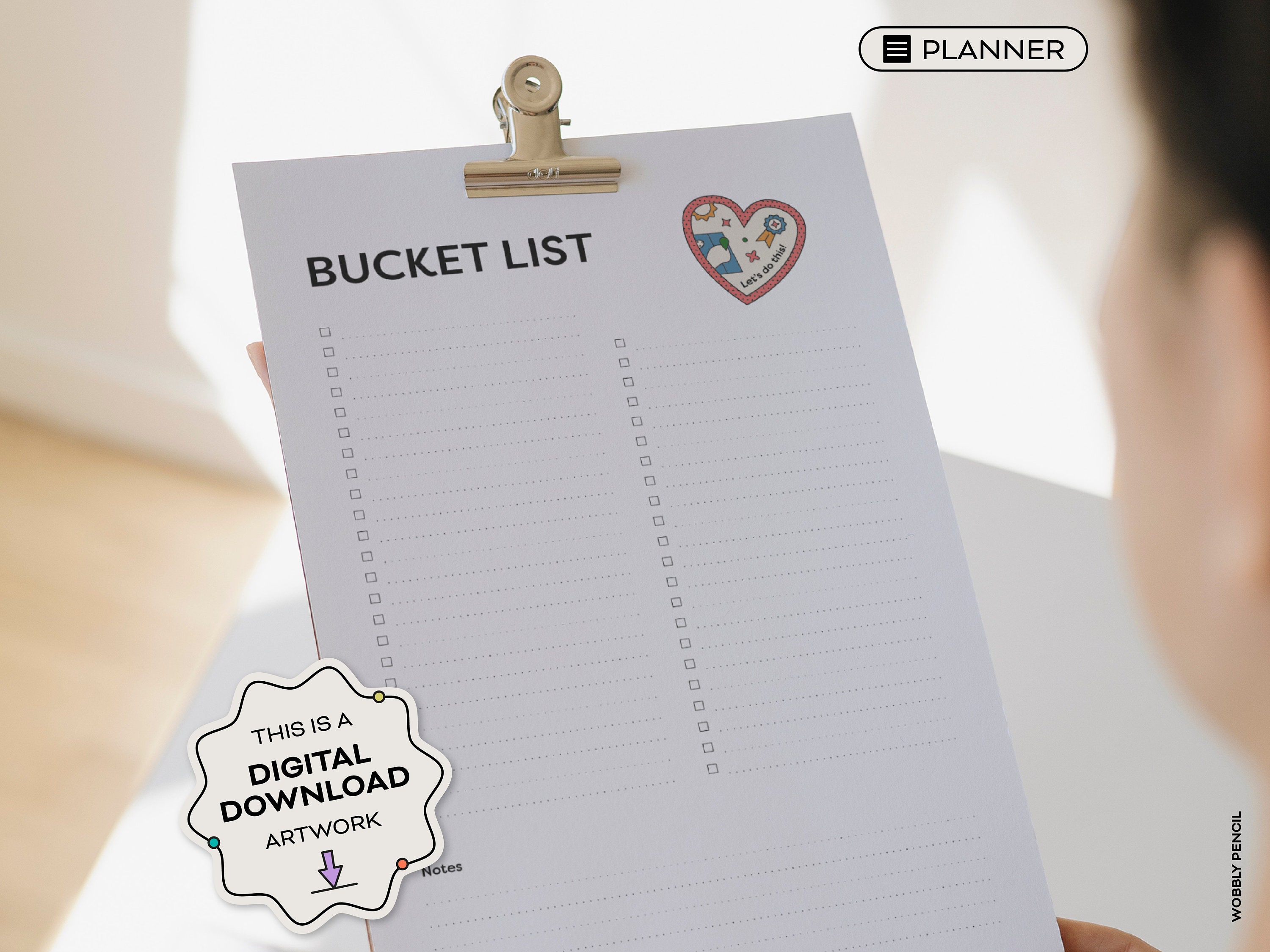 Printable Bucket List Illustrated Personal Planner Life Goals ...