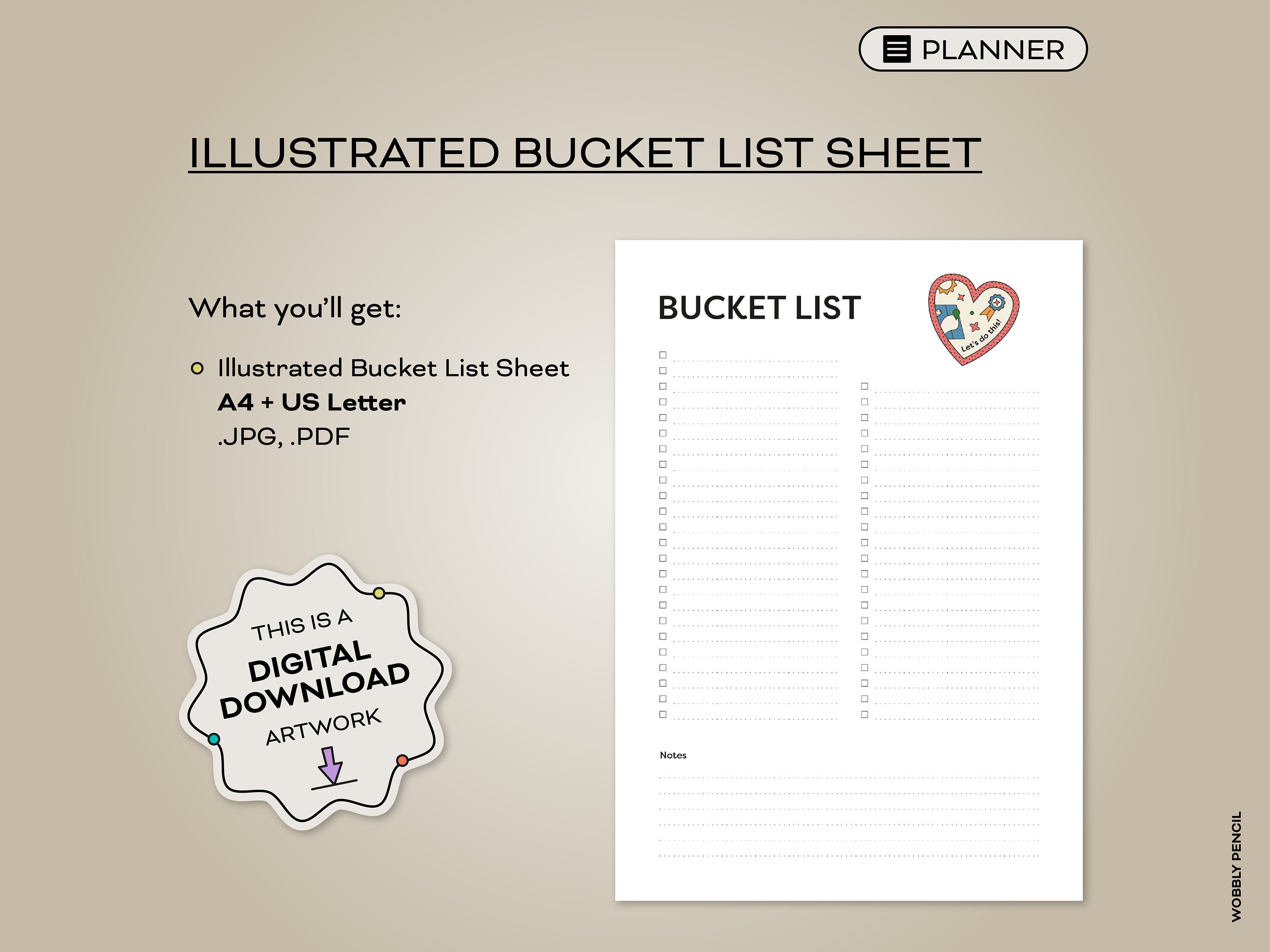 Printable Bucket List Illustrated Personal Planner Life - Etsy