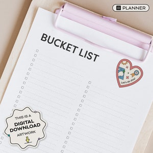 Printable Bucket List Illustrated Personal Planner Life Goals ...