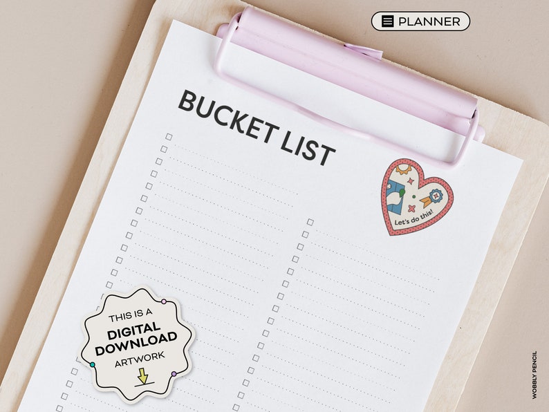 Printable Bucket List Illustrated Personal Planner Life - Etsy