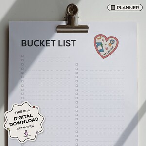 Printable Bucket List Illustrated Personal Planner Life Goals ...