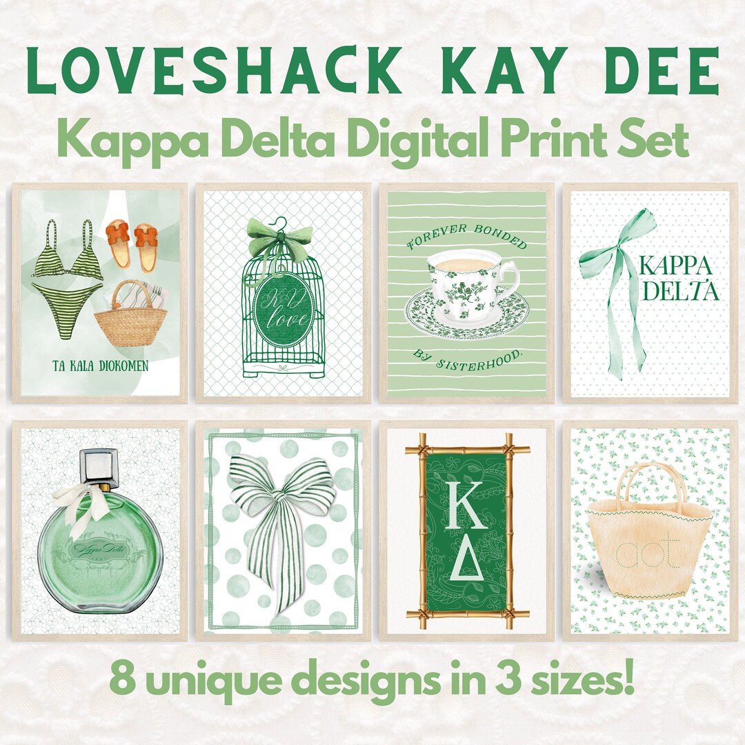 Kappa Delta Digital Art Print Set of 8 Sorority Printable Gallery Wall ...