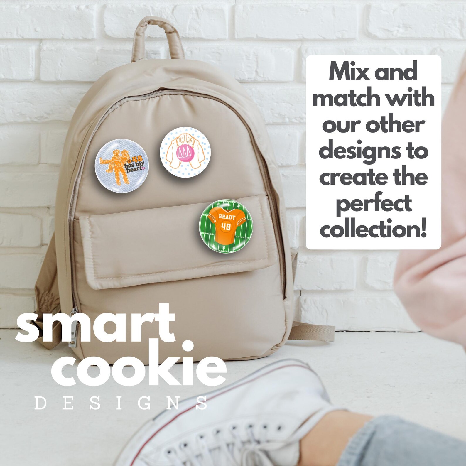 Personalized 3 Gameday Buttons Custom Football & Spirit Squad Pins Team ...