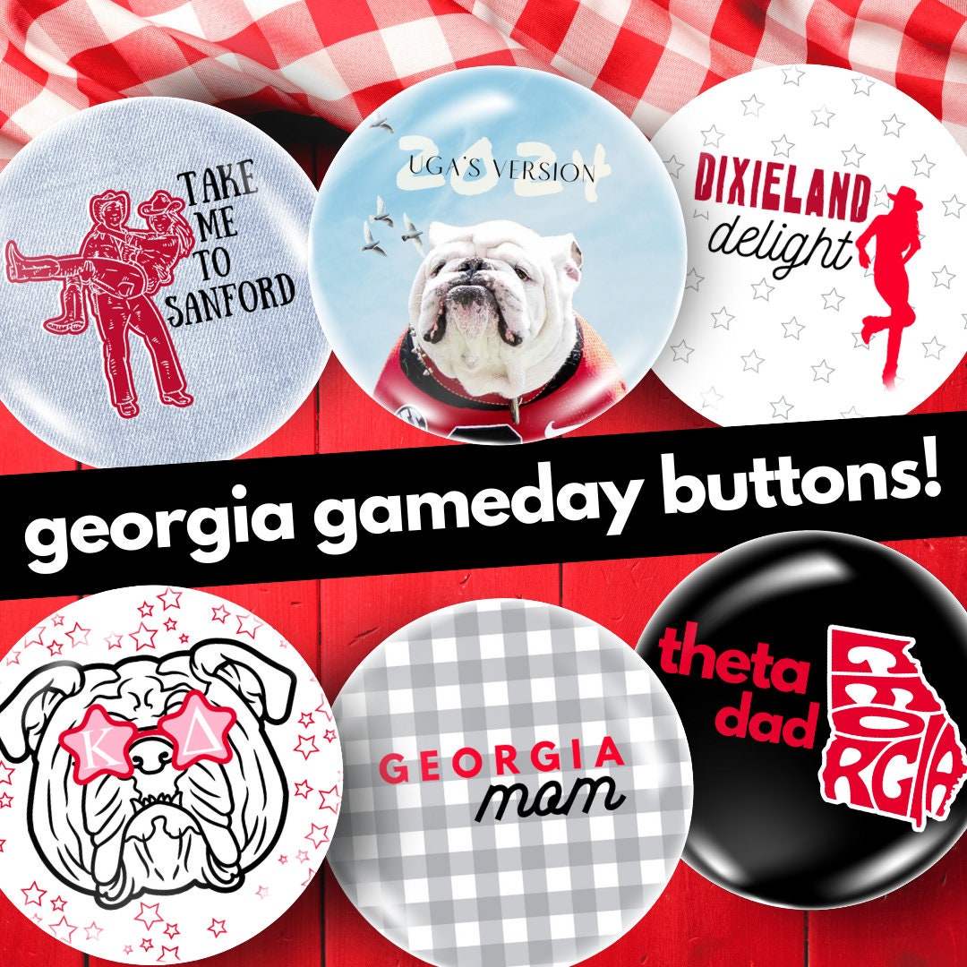 Georgia Game Day Buttons 3 Sorority Pins College Football Tailgate ...
