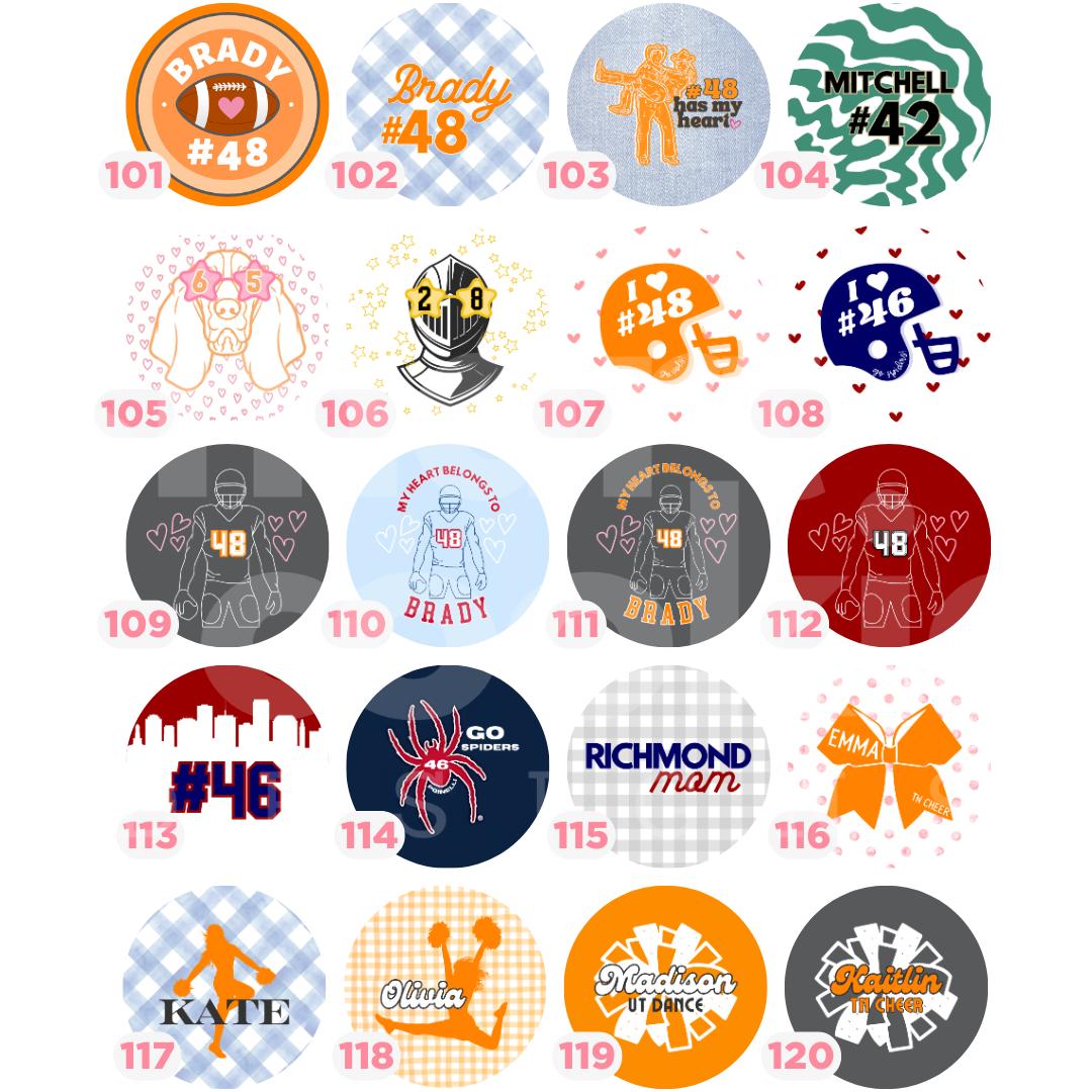 Personalized 3 Gameday Buttons Custom Football & Spirit Squad Pins Team ...
