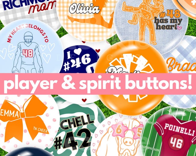 Orange Blue Tigers Game Day Buttons Spirit Button Football Button ...