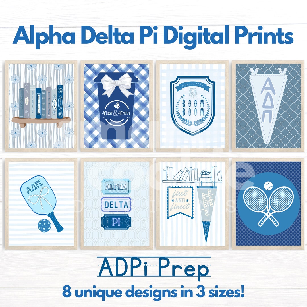 Alpha Delta Pi Digital Print Set of 8 Adpi Sorority Printable Gallery ...