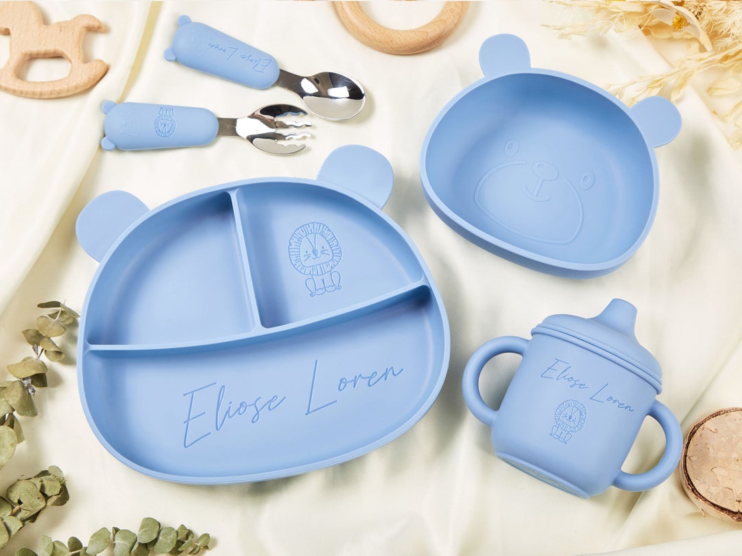 Personalized Cartoon Weaning Set for Baby Kidscustom Silicone - Etsy