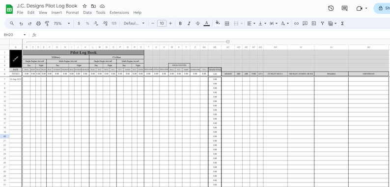 Electronic Pilot Log Book for Military and Civilian Pilots - Etsy