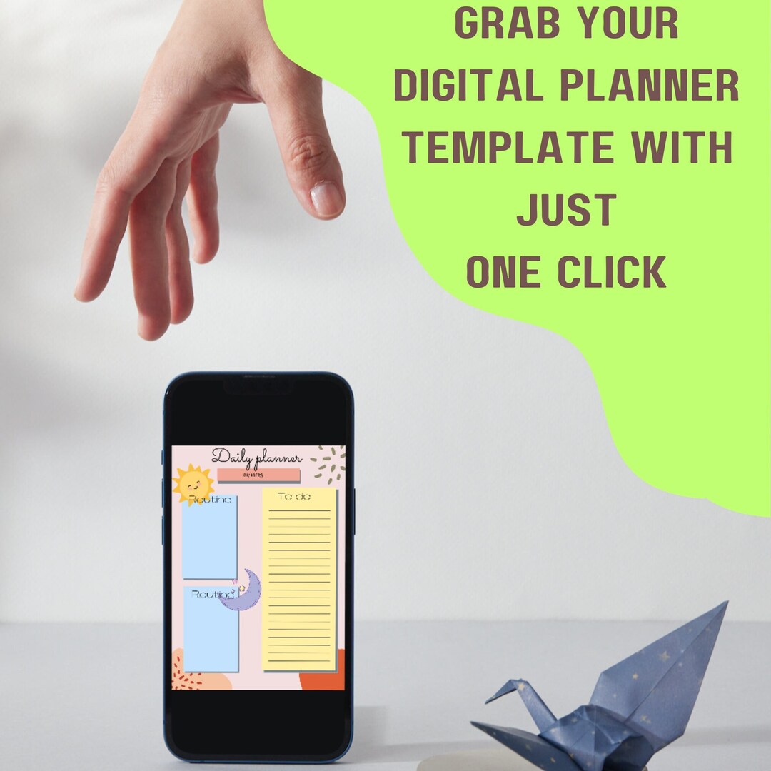 Daily Planner Template With 2 Digital Stickers ( FREE) - Etsy