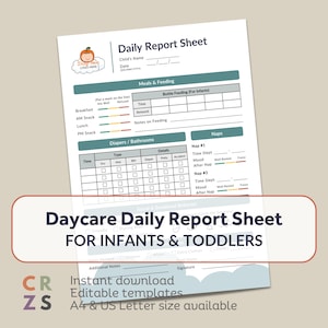 Daycare Daily Report Sheet, Daily Log for Childcare, All About My Day ...