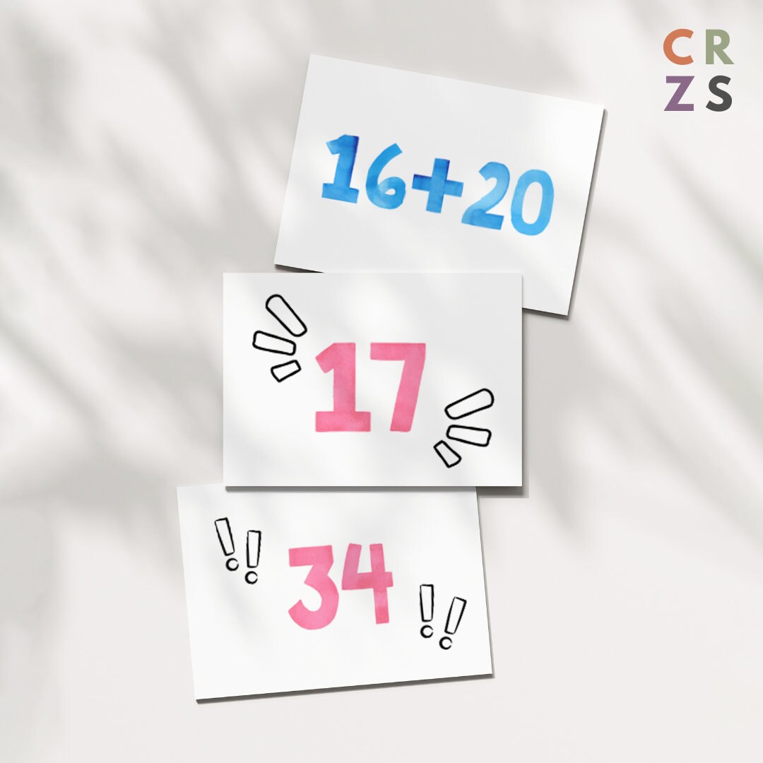 1-24 Addition Flash Cards, Math Printable Cards, 1-24 Addition ...