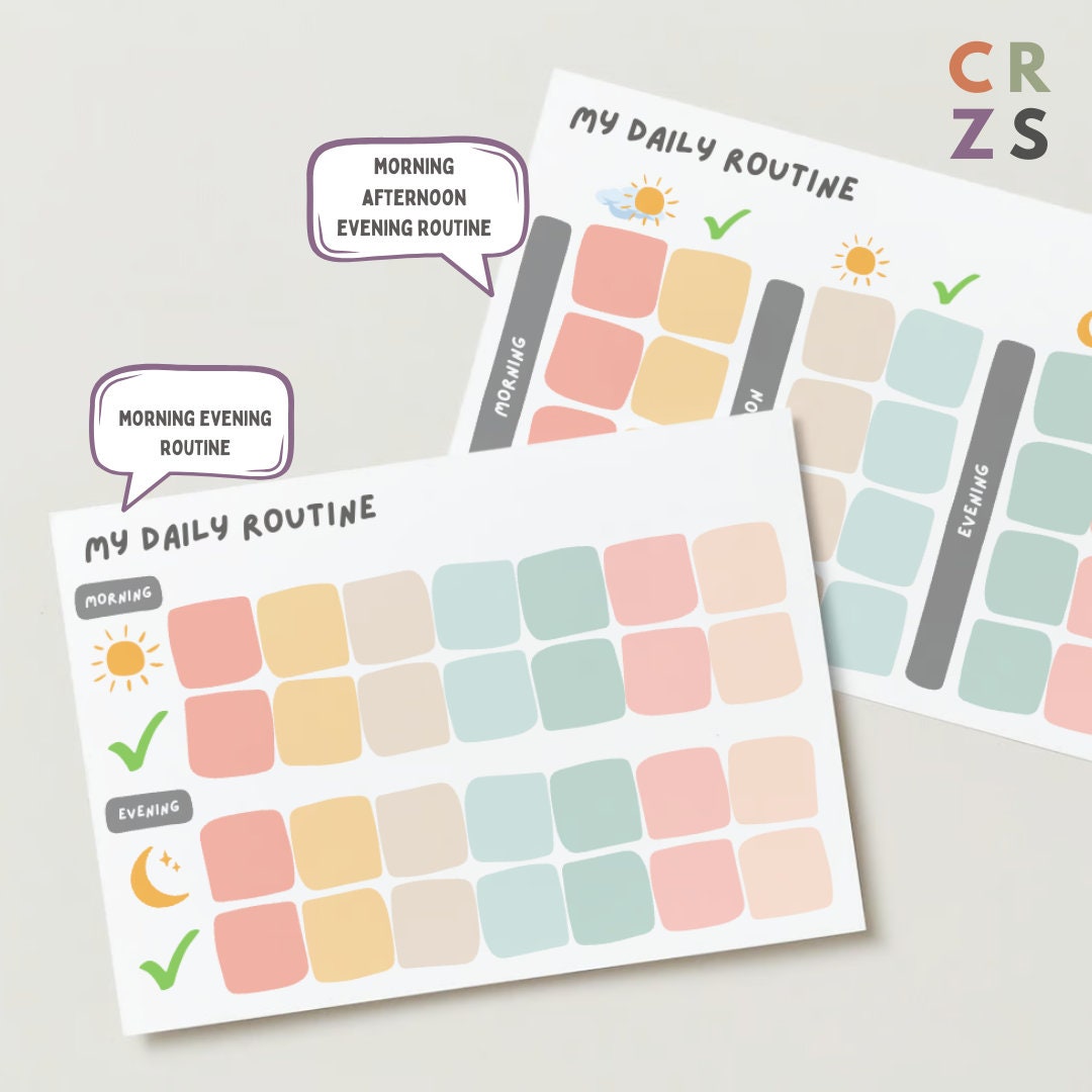 Kids Routine Charts Bundle Kids Routine Cards Daily Weekly - Etsy