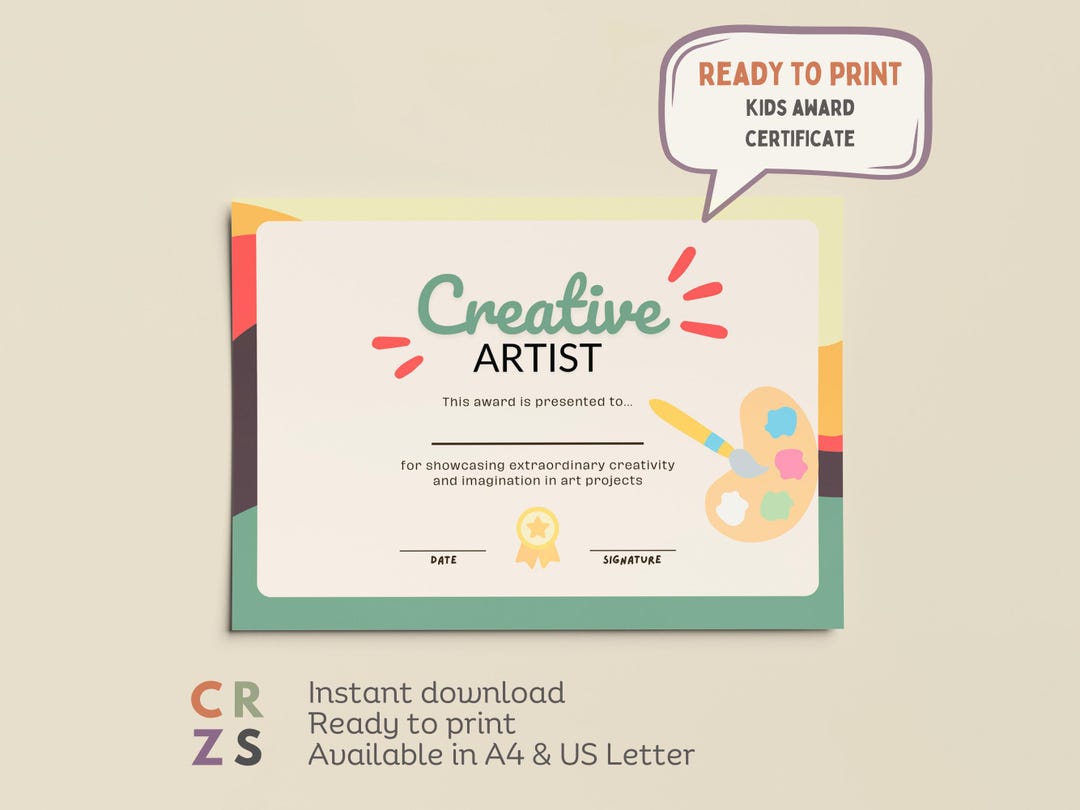 Creativity Award Certificate for Kids Classroom Award Certificate ...