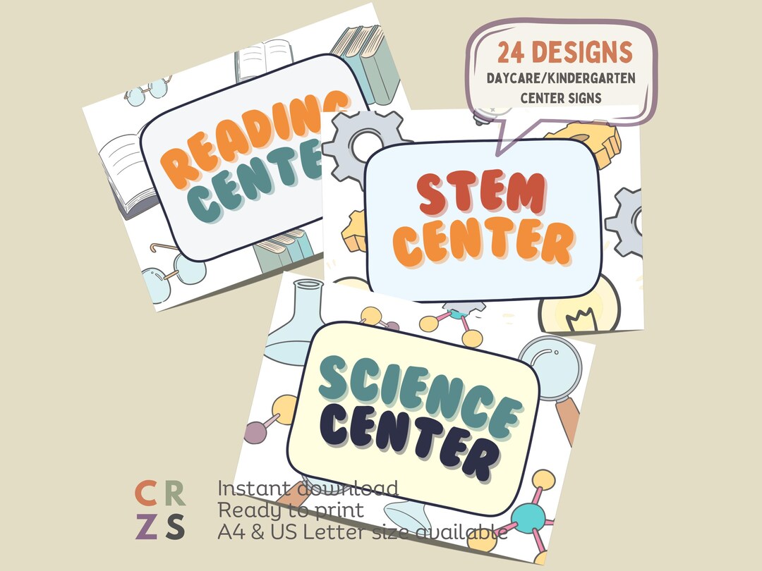Daycare Center Signs, Childcare Printable Signs, Preschool Classroom ...