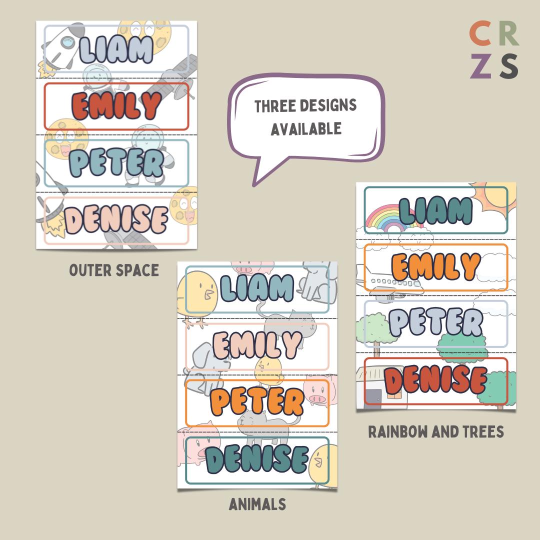 Daycare Name Tags, Editable Name Labels for Childcare, Cubby Name ...