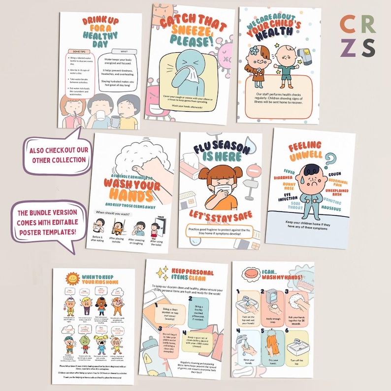 How to Wash Your Hands Poster for Daycare, Childcare, Preschool, Kids ...