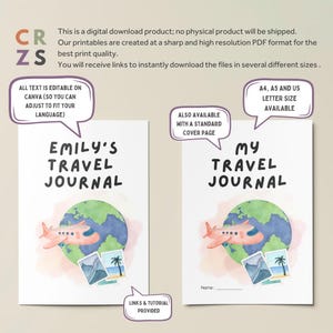 Editable Kids Travel Journal, Personalized Travel Journal, Kids Travel ...