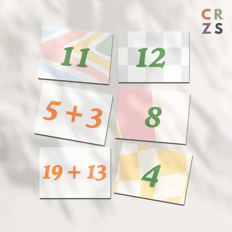 1-24 Addition Flash Cards, Math Printable Cards, Arithmetic Operation ...