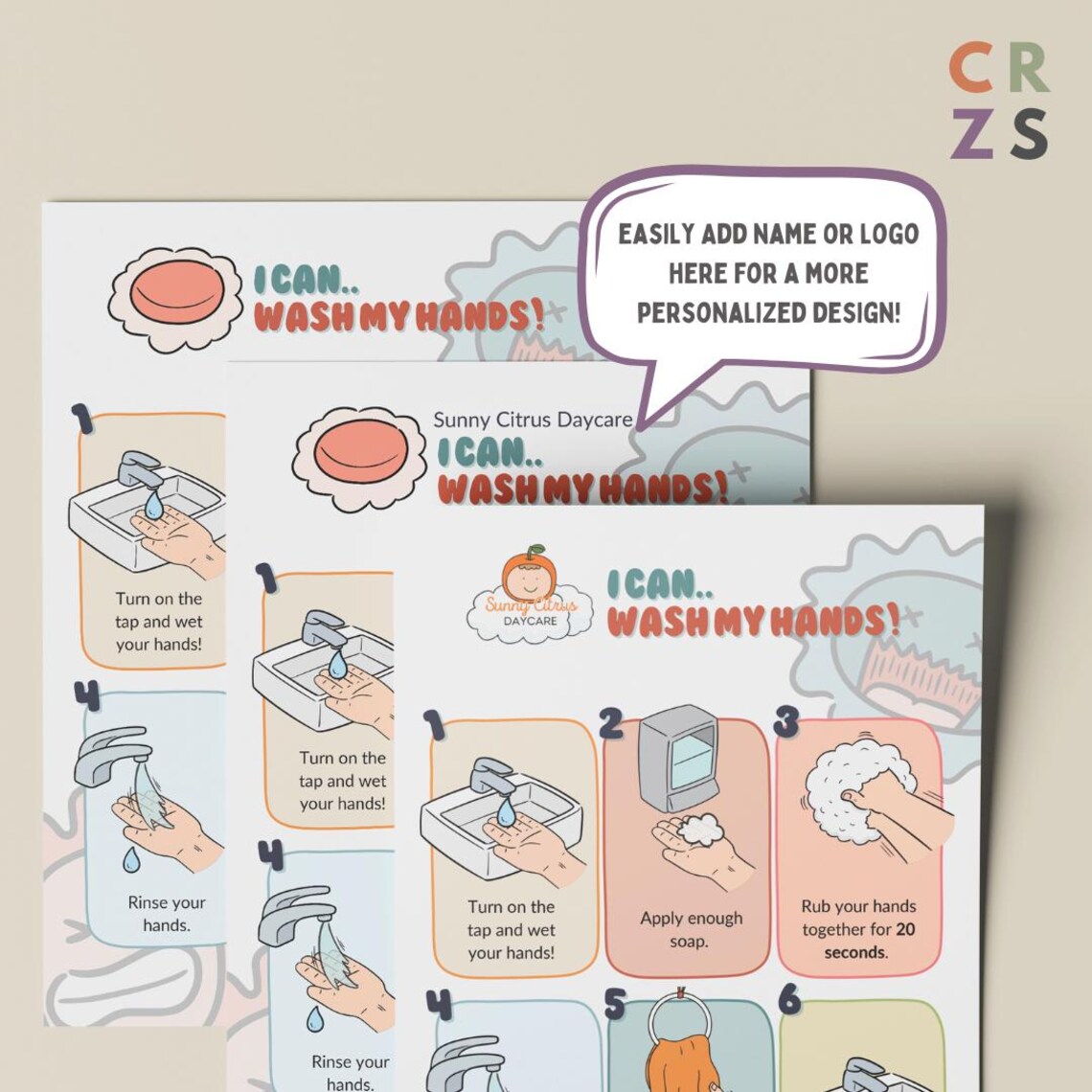 Daycare Sick Policy & Hygiene Poster, Health Guidelines for Preschool ...
