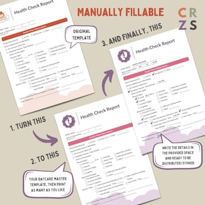 Daycare Health & Safety Compliance Forms Bundle, Health Report for ...
