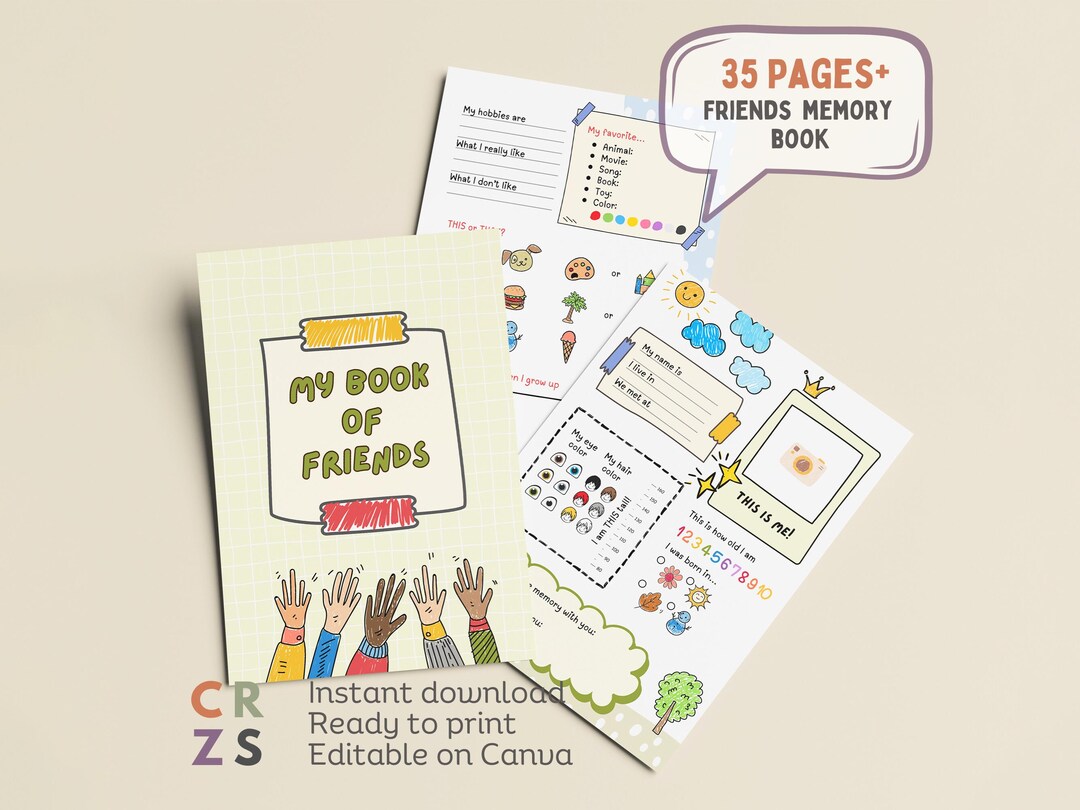 Editable Friends Book for Kids, Kindergarten Friendship Printable ...