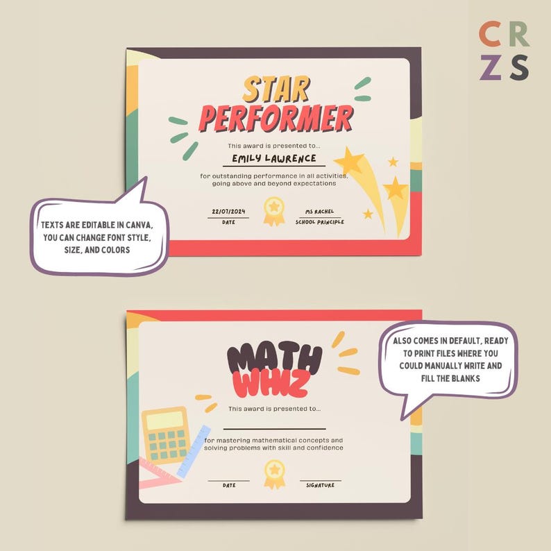 Editable Kids Award Certificate for Classroom Award Certificate ...