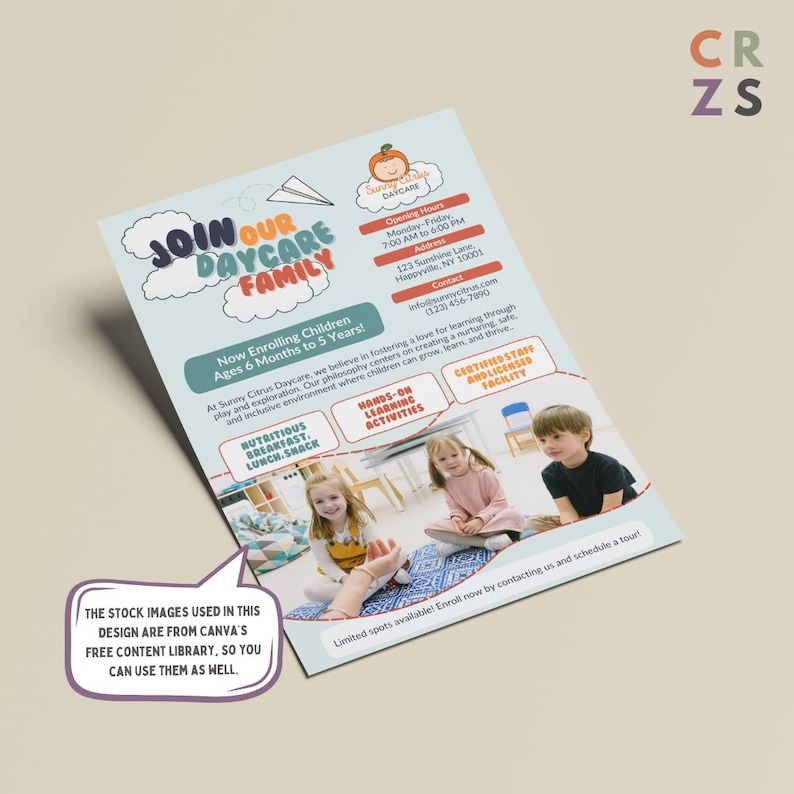 Daycare Flyer, Editable Childcare Flyers, Kindergarten Enrollment ...