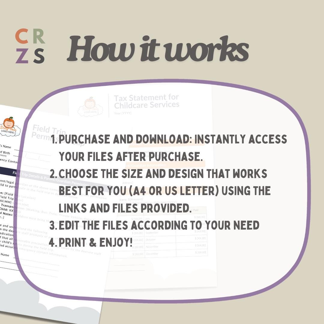 Field Trip Permission Form for Daycare, Kindergarten Field Trip Consent ...