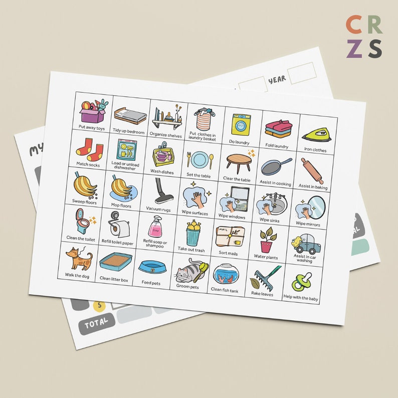 Editable Kids Allowance Tracker Visual Allowance Chart for Kids, Daily ...