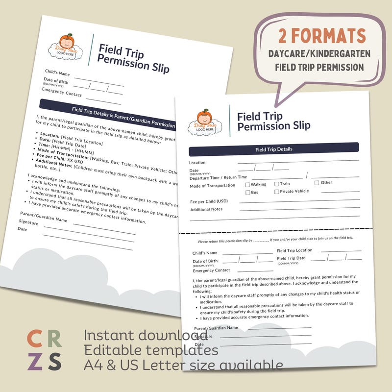 Daycare Forms - Etsy