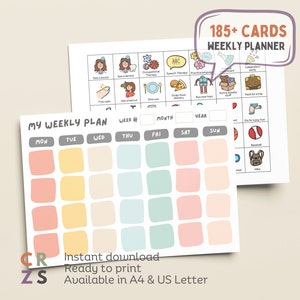 Kids Weekly Calendar Weekly Planner for Kids Kids Visual - Etsy