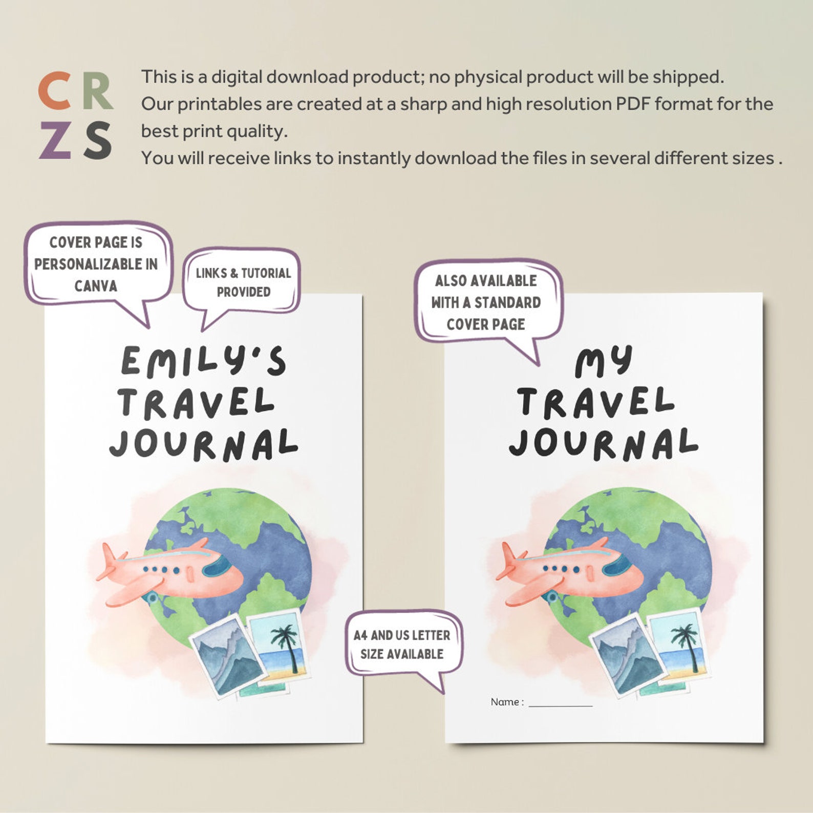 Kids Travel Journal, Personalized Travel Journal, Kids Travel Diary ...