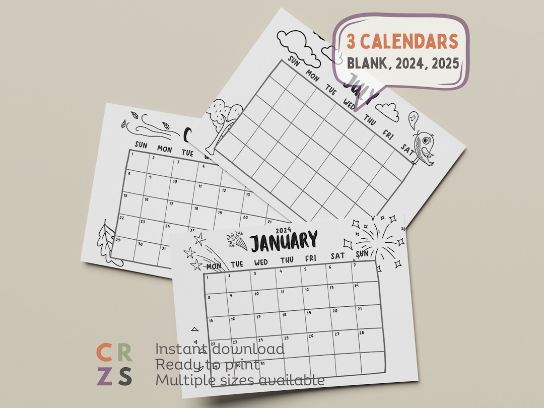 Kids Monthly Calendar, Kids 2024 2025 Calendar, Monthly Planner for ...